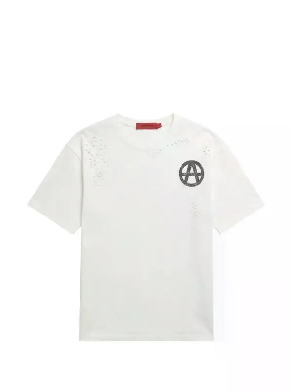 ACUPUNCTURE 1993 Anarchy Distressed Logo-print T-shirt