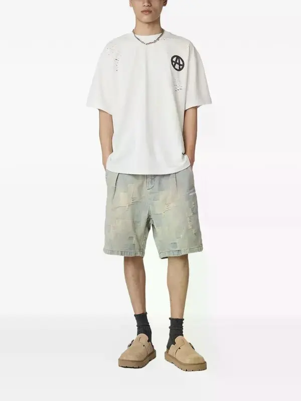ACUPUNCTURE 1993 Anarchy Distressed Logo-print T-shirt