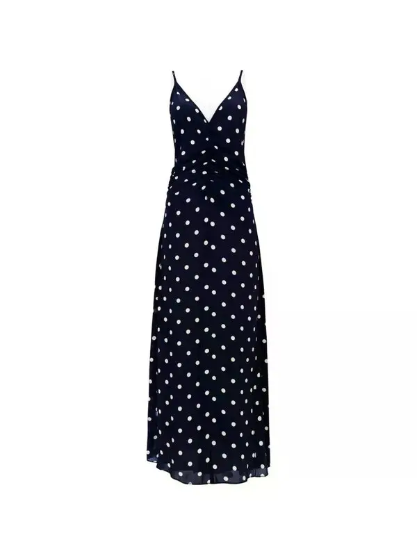 Baum Und Pferdgarten Atalia Polka-dot Ruched Midi Dress - Blue