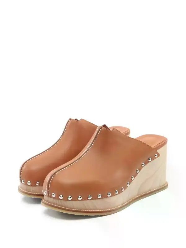 Hermès Earth Studded Mules - Brown