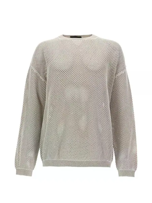 Fabiana Filippi Open-knit Drop-shoulder Sweater - Grey
