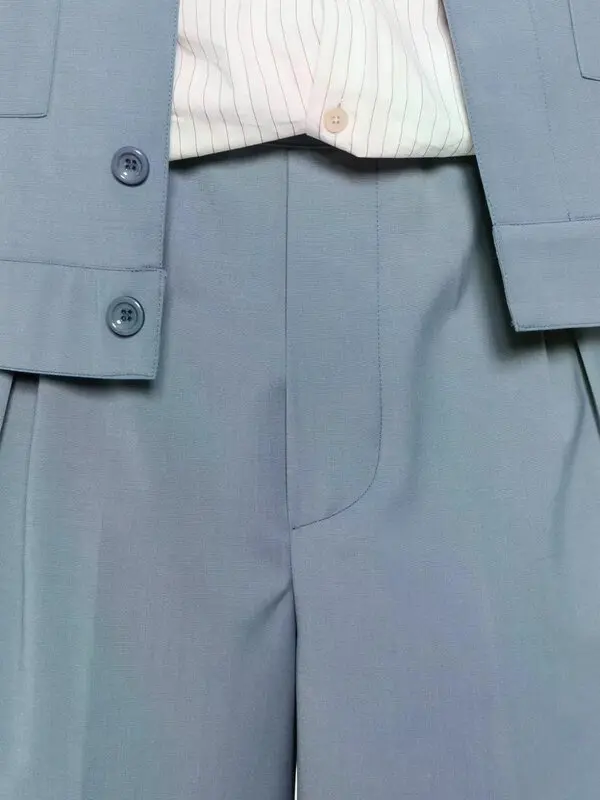NEW YORK RESIDENT Pleated Elasticated-waist Shorts