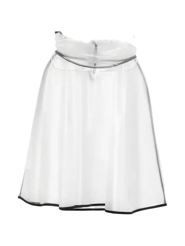 CAPE CONCEPT Hooded Contrast-trim Cape - White
