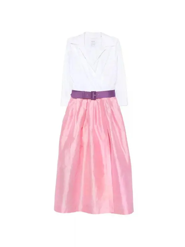 SARA ROKA Belted Wrap-style Dress - Pink