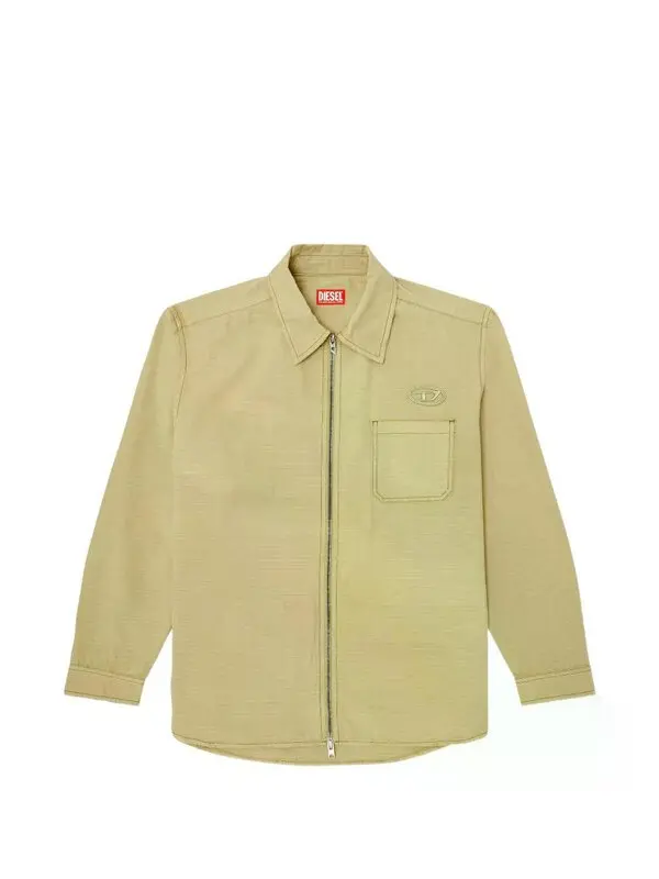 DIESEL® Oval D Zip-up Shirt - Neutrals