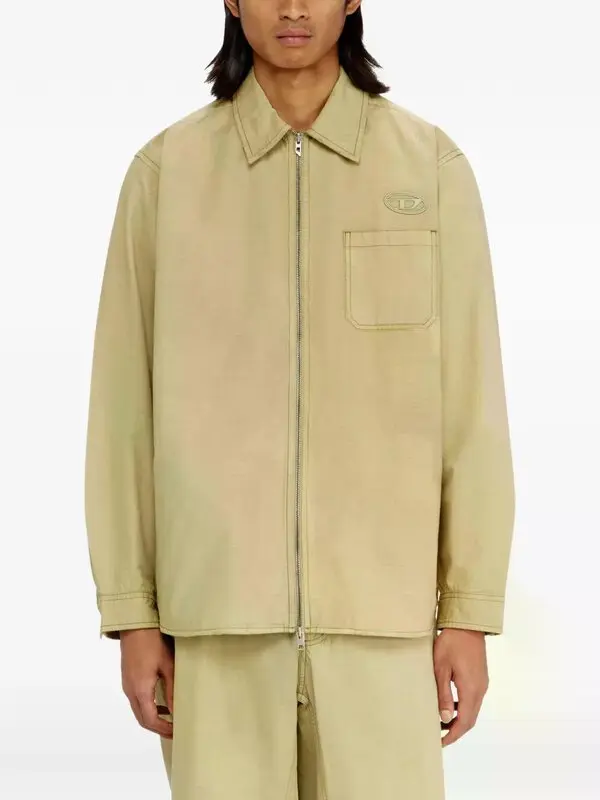 DIESEL® Oval D Zip-up Shirt - Neutrals