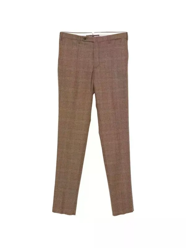 Incotex Check Trousers - Brown