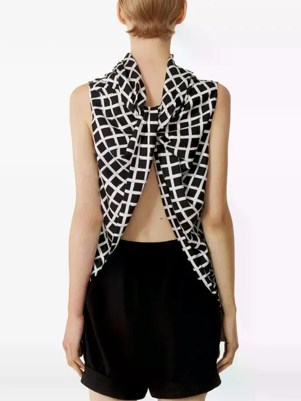 LANVIN Check-pattern Sleeveless Top