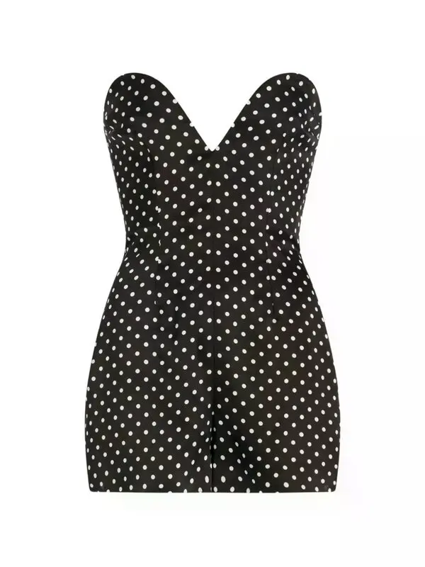 JEAN PAUL GAULTIER Polka Dot-pattern Playsuit - Black