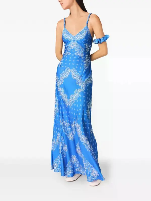 Maje Graphic Bandana Print Maxi Dress
