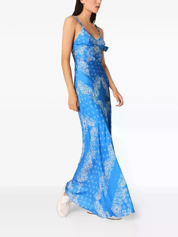 Maje Graphic Bandana Print Maxi Dress
