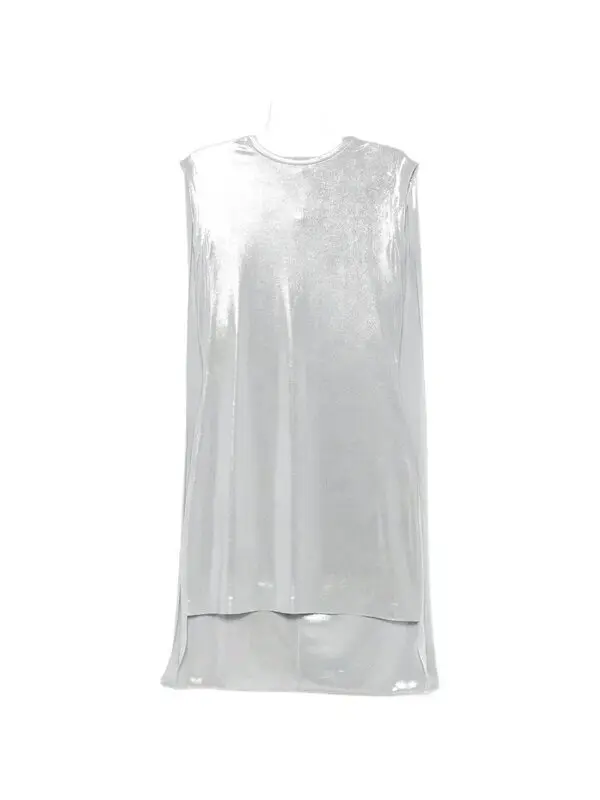 Norma Kamali Crew-neck Mini Dress With Cape Back - Silver
