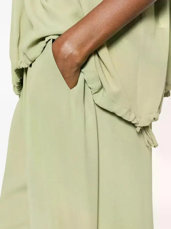 Sú Drawstring Palazzo Pants - Green