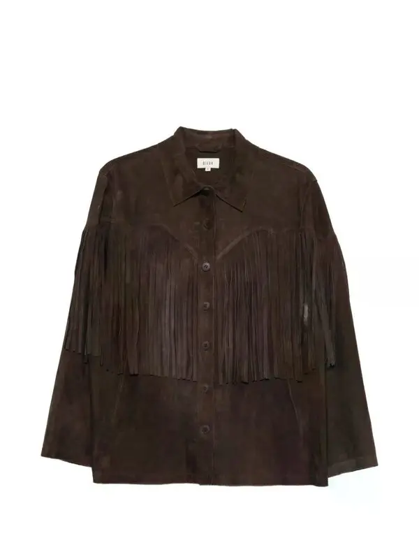 DIEGA Fringed-detail Suede Shirt