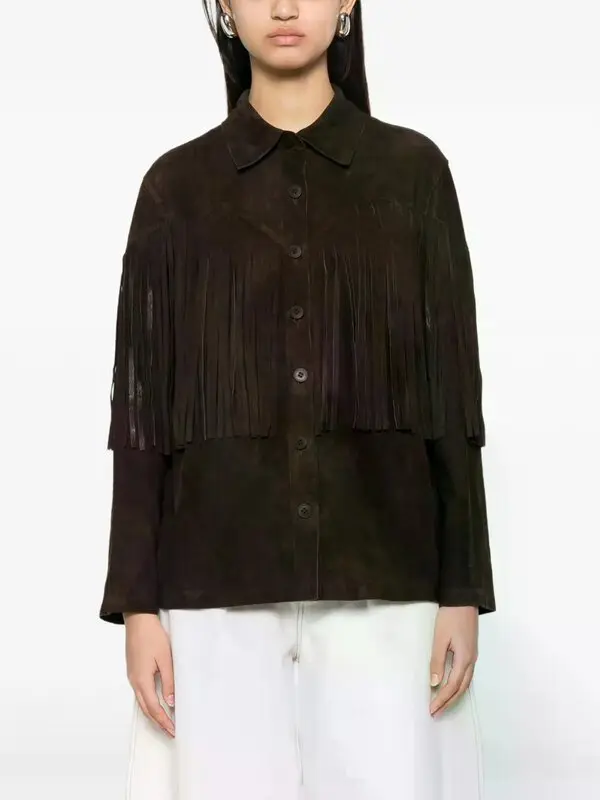 DIEGA Fringed-detail Suede Shirt