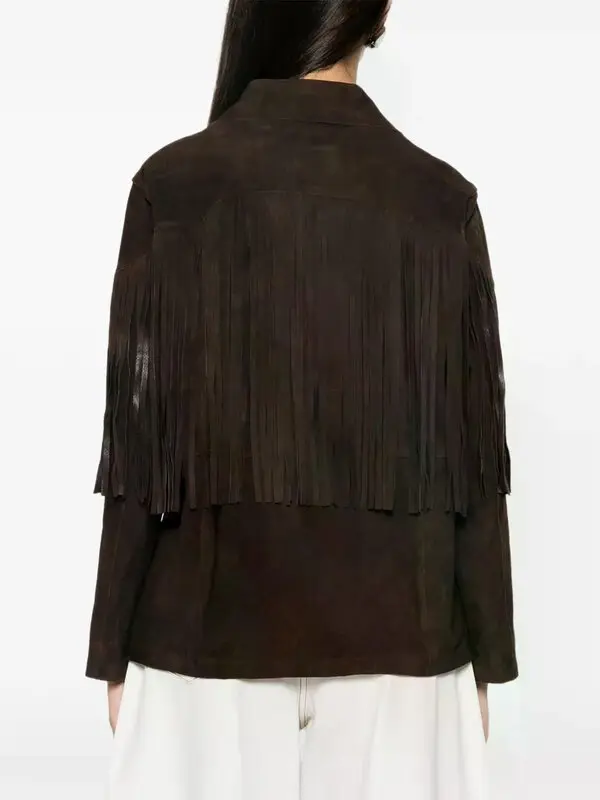 DIEGA Fringed-detail Suede Shirt