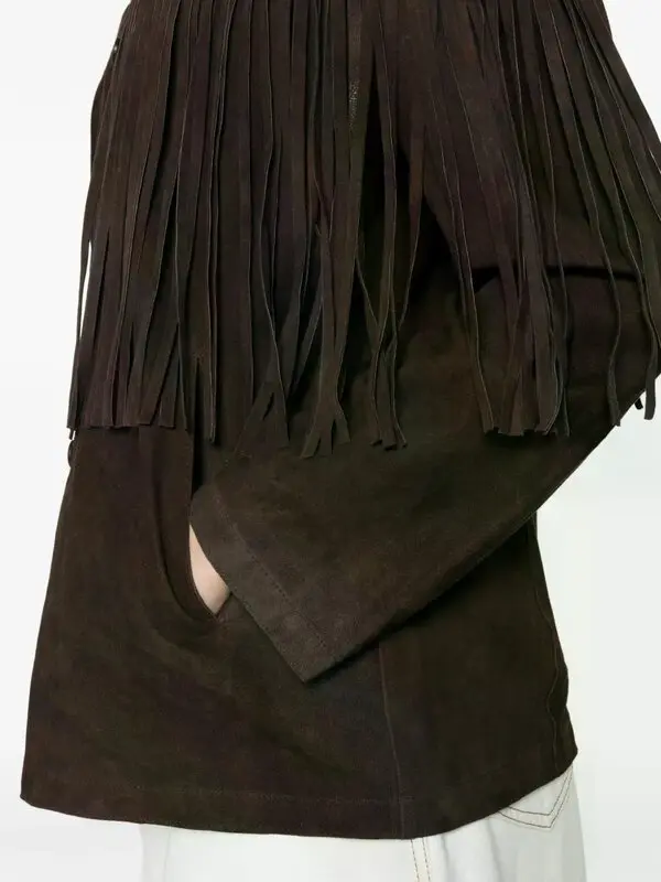 DIEGA Fringed-detail Suede Shirt