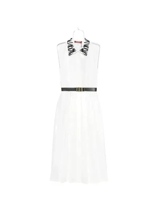 Max Mara Bead-embellished Midi Dress - White