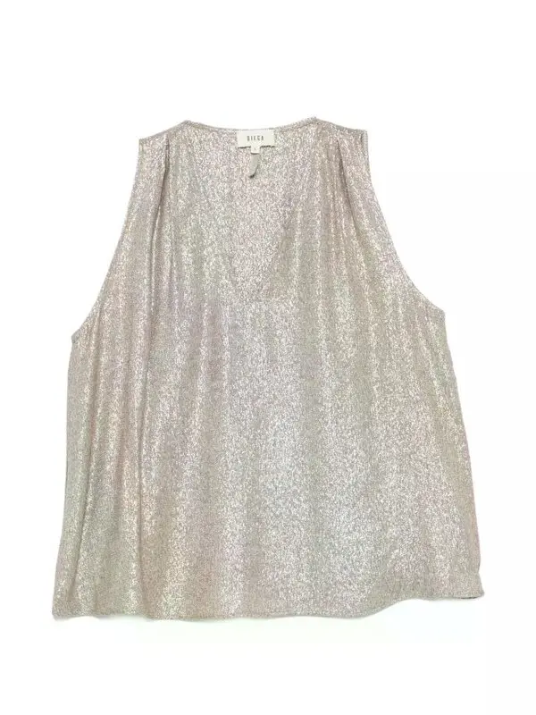DIEGA Taoda Herringbone-pattern V-neck Top