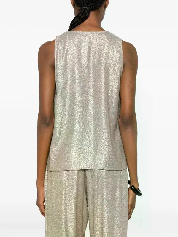 DIEGA Taoda Herringbone-pattern V-neck Top