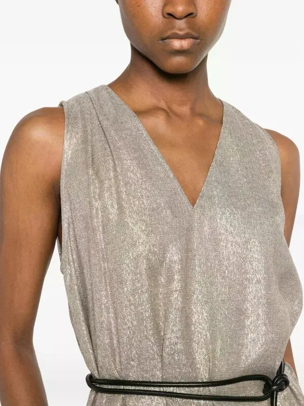 DIEGA Taoda Herringbone-pattern V-neck Top