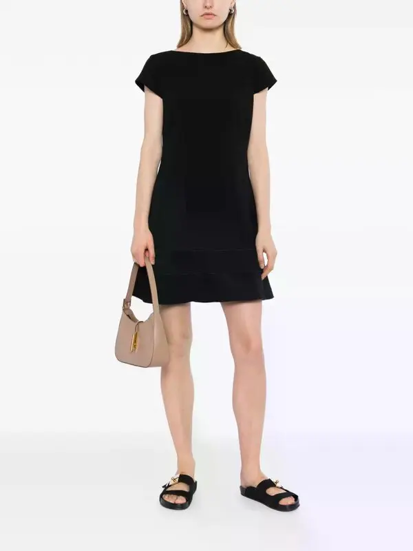 Theory Tiered-hem Cap-sleeve Dress - Black
