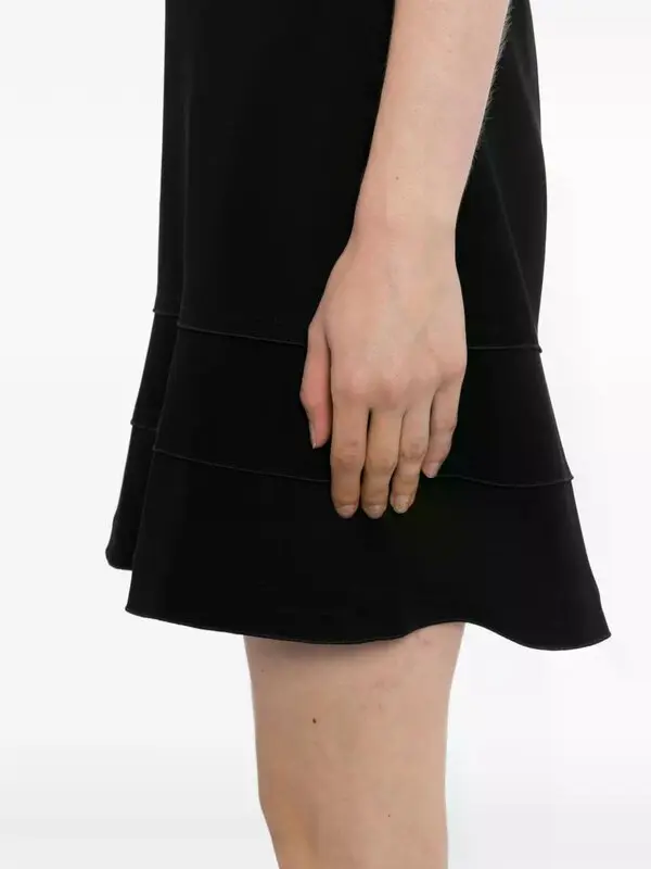 Theory Tiered-hem Cap-sleeve Dress - Black