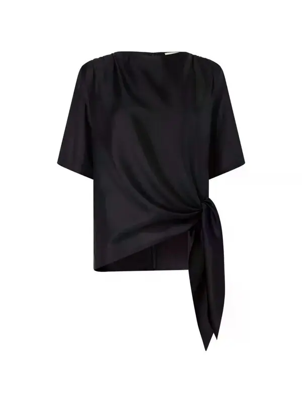 Loulou De Saison Mano Asymmetric Knot Top - Black