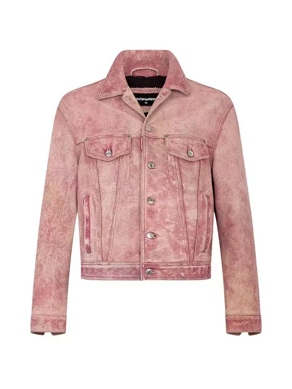Dsquared2 Cracked Leather Jacket