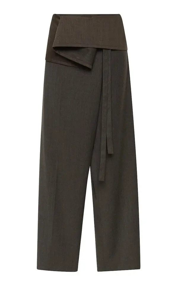 ST. AGNI Wool Tailored Fisherman Pants - Mulch