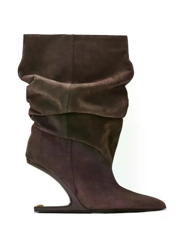 Balmain Suede Ankle Boots - Brown