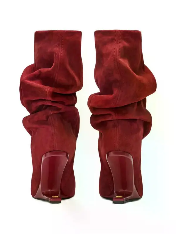 Balmain Suede Ankle Boots - Red
