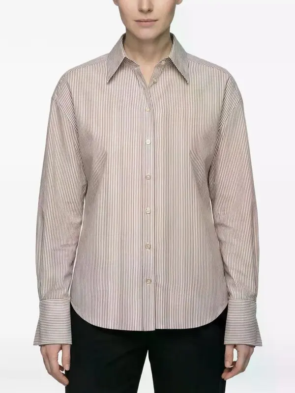 Brunello Cucinelli Striped Long-sleeve Button-down Shirt