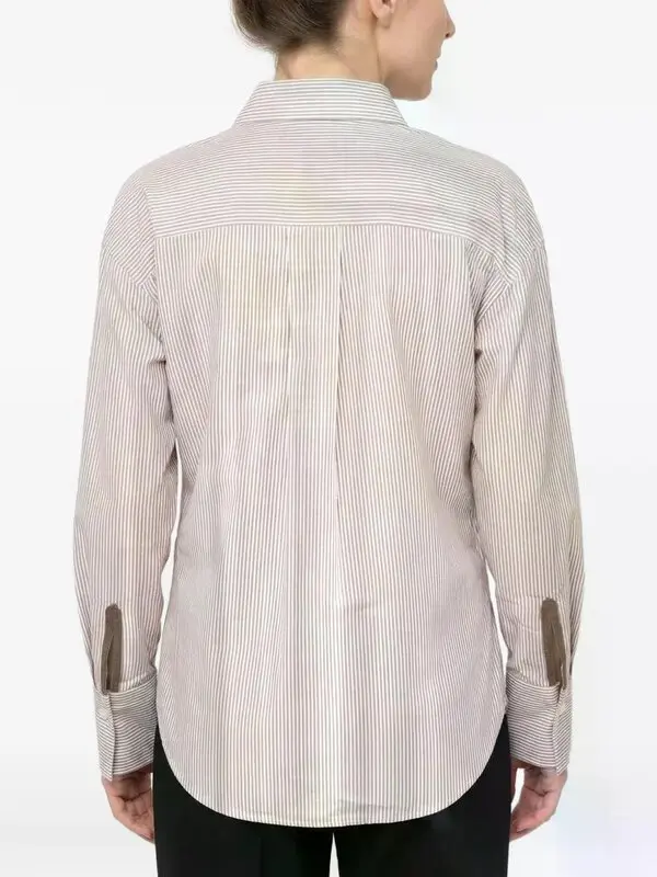 Brunello Cucinelli Striped Long-sleeve Button-down Shirt