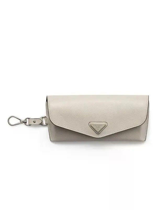 Prada Triangle-logo Eyeglasses Case - Neutrals