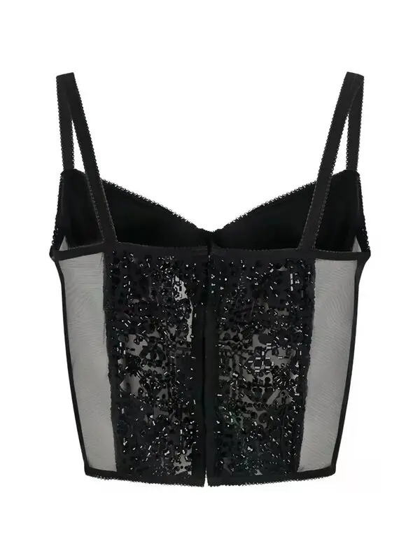 Ermanno Scervino Bead-embellished Lace-up Top