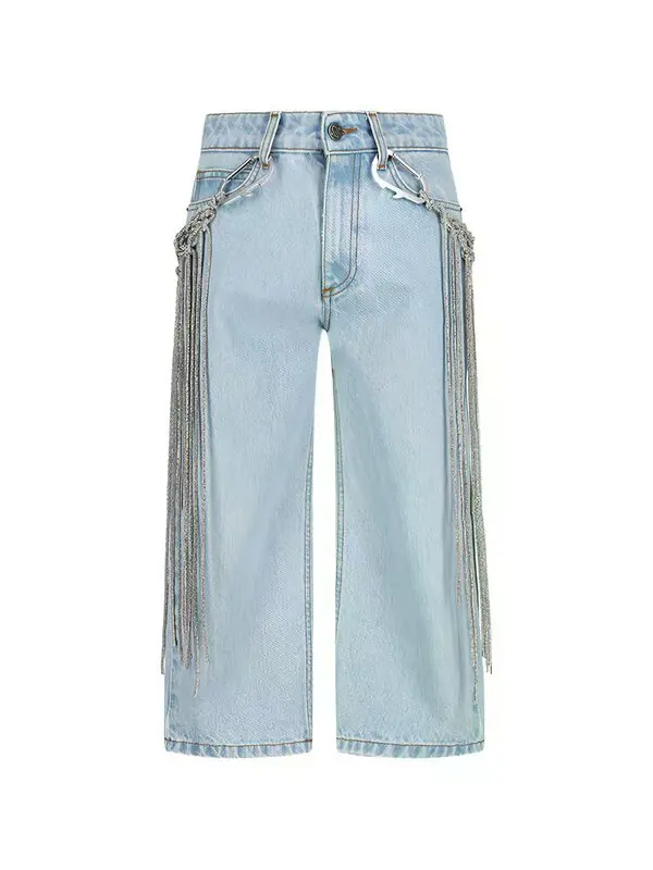 Giuseppe Di Morabito Detachable-belt Cropped Jeans - Blue