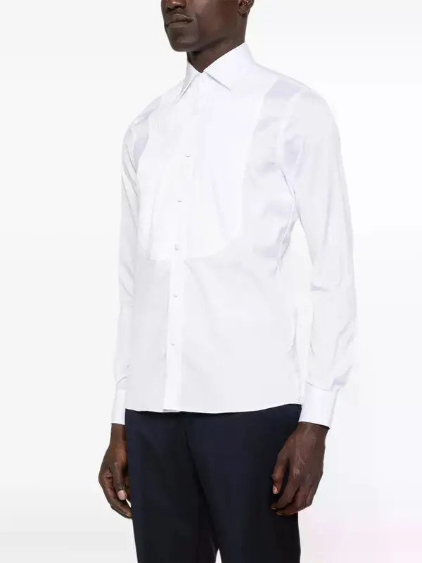 Tagliatore Pleated-bib Cotton Shirt