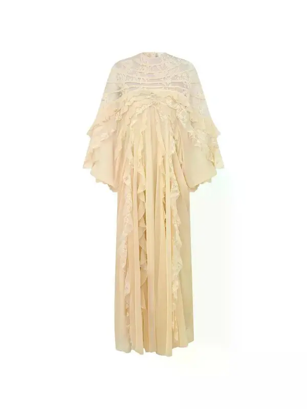 Zimmermann Rebellion Splice Ruffled Lace-paneled Maxi Dress - Neutrals