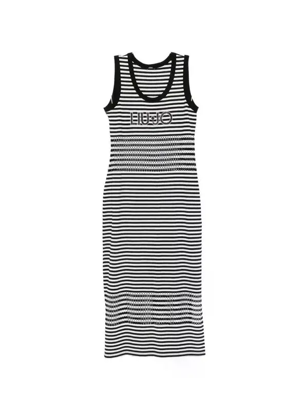 Liu Jo Striped Midi Dress - White