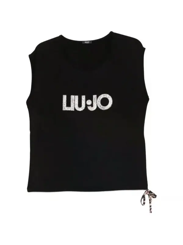 Liu Jo Logo-print Drawstring-hem T-shirt - Black