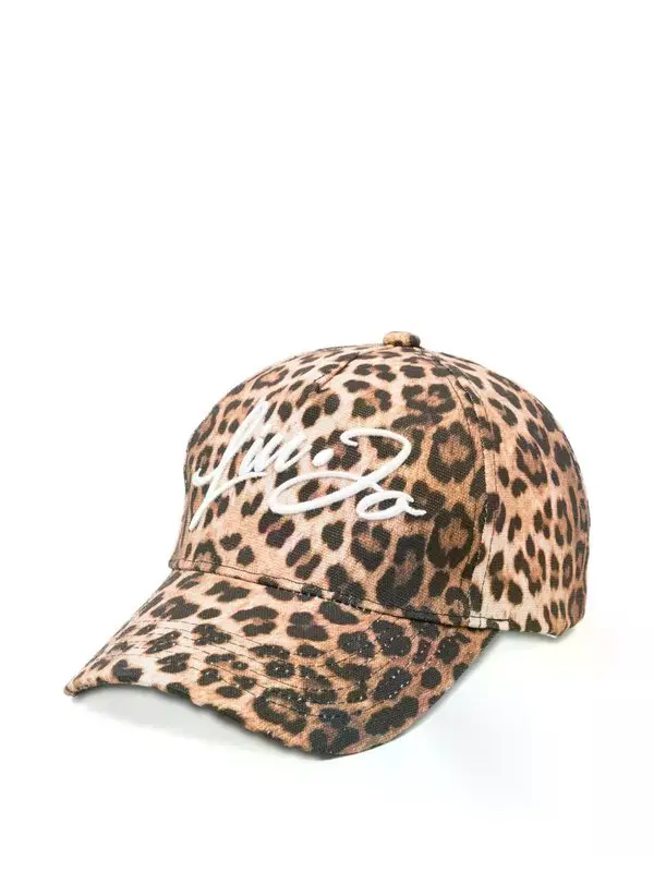 Liu Jo Leopard-print Embroidered-logo Cap - Neutrals