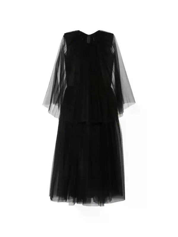 Alchemy Fashions Tulle-layered Flared Dress - Black