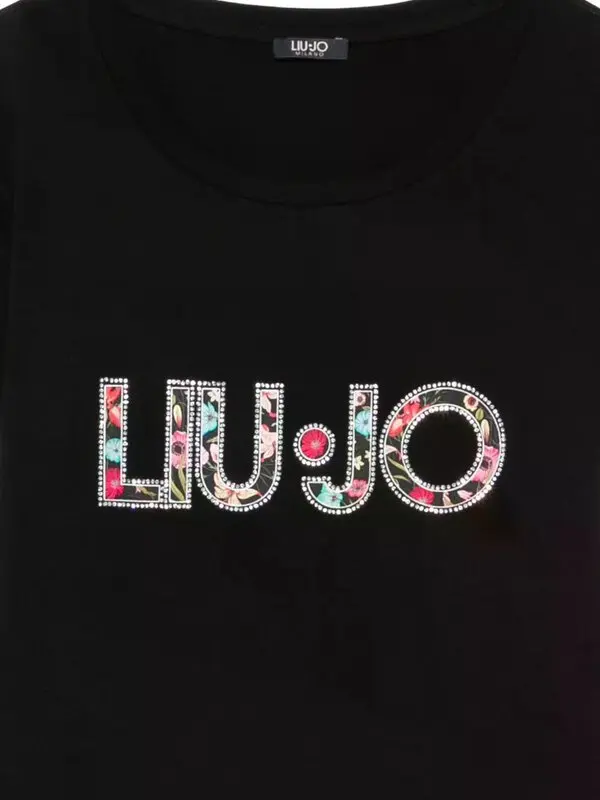 Liu Jo Embellished Floral Logo T-shirt