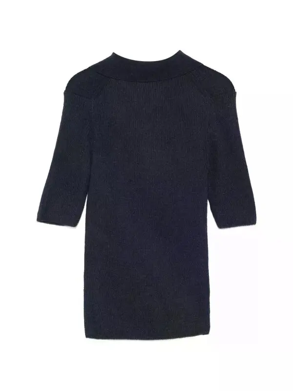 DUNST Ribbed-knit Polo Shirt