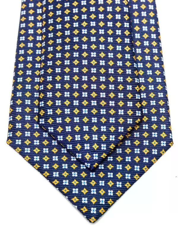 Kiton Geometric-print Silk Tie