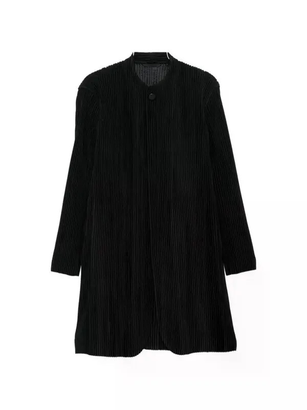 Issey Miyake Plissé-effect Coat - Black