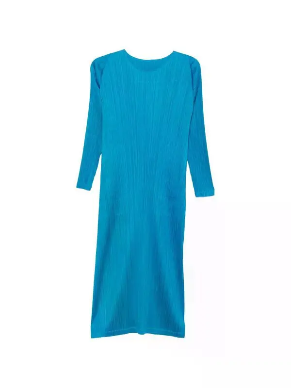 Issey Miyake Long-sleeve Midi Dress - Blue