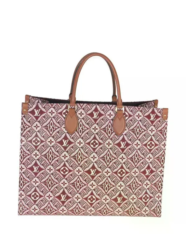 LOUIS VUITTON 2020 Since 1854 Onthego Jacquard Canvas Tote Bag - Red