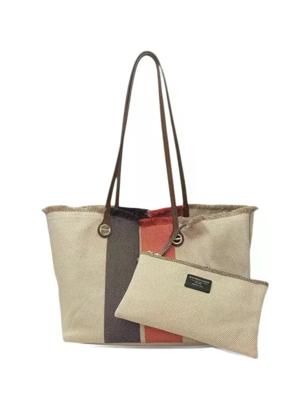 Borbonese Flight Medium Shopping Bag - Neutrals
